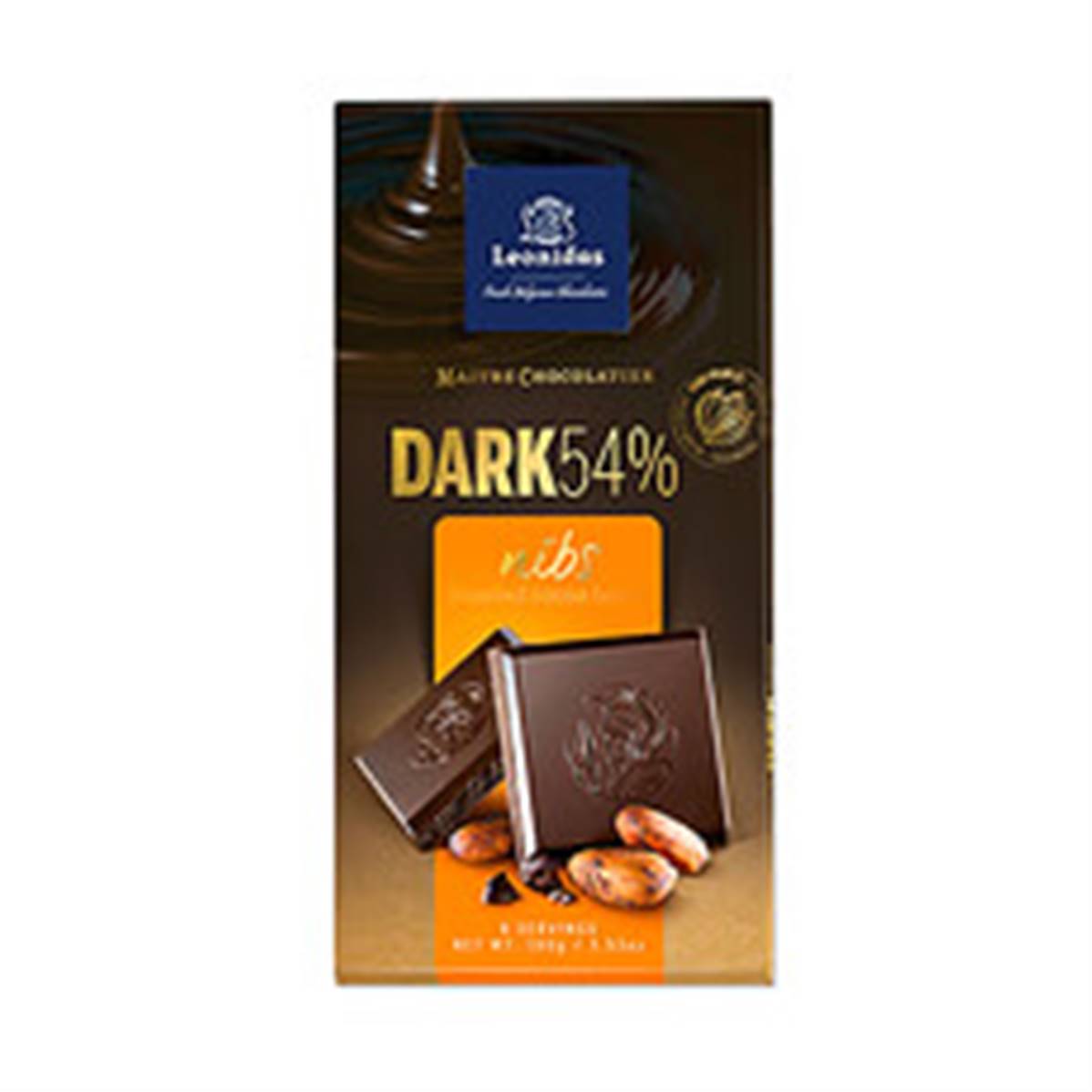 Leonidas Tablette Chocolat Noir Nibs, 5 pcs LEONIDAS